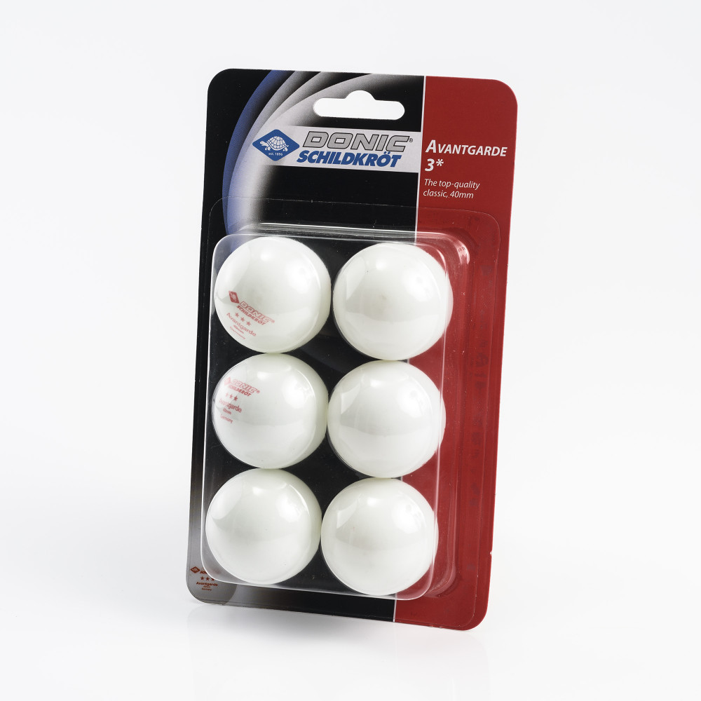 PELOTITAS PING PONG DONIC AVANTGARDE 3 ESTRELLAS EN BLISTER X 6 U. BLANCA - Bisonte Juegos